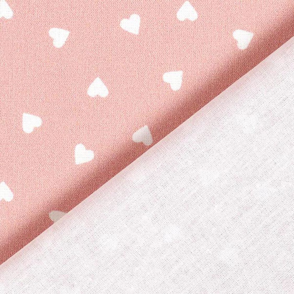 Scattered hearts organic cotton poplin – dusky pink - Perfect for ...