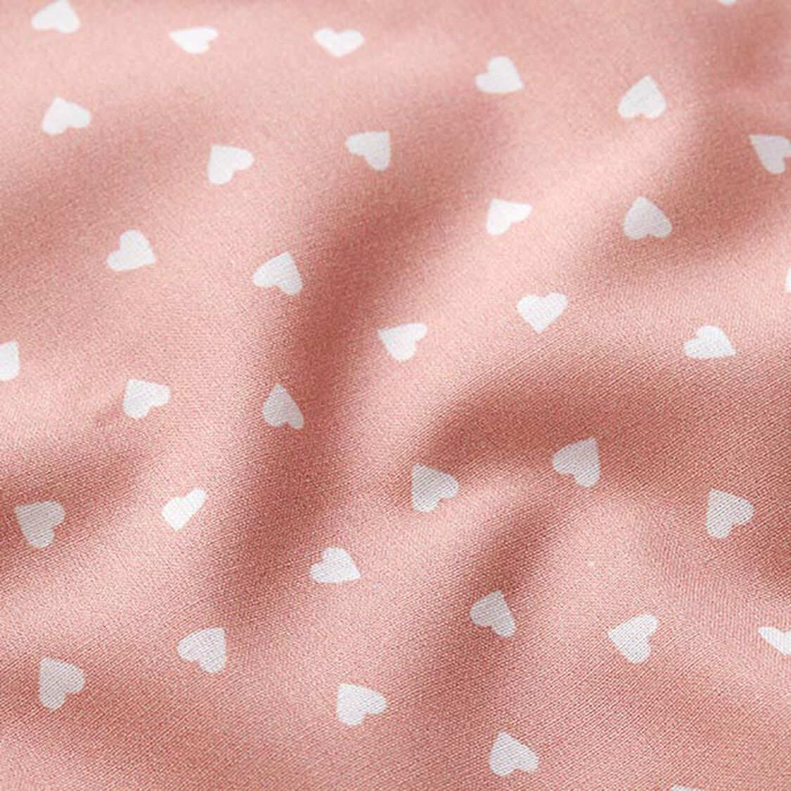 Scattered hearts organic cotton poplin – dusky pink - Perfect for ...