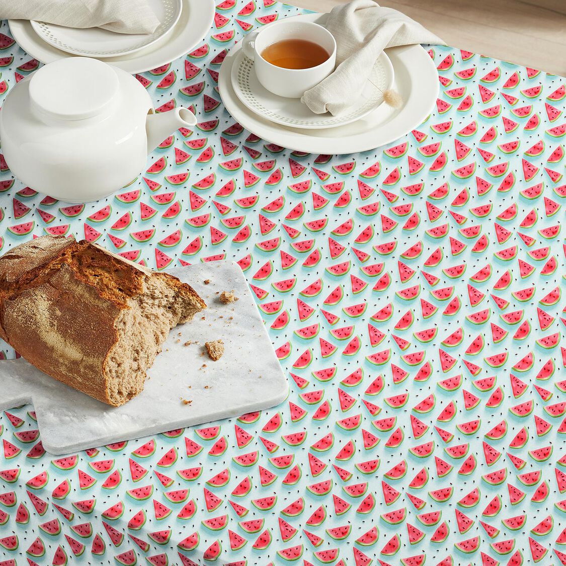 Cotton Poplin Watermelon – ice blue/intense pink - Perfect for Home ...